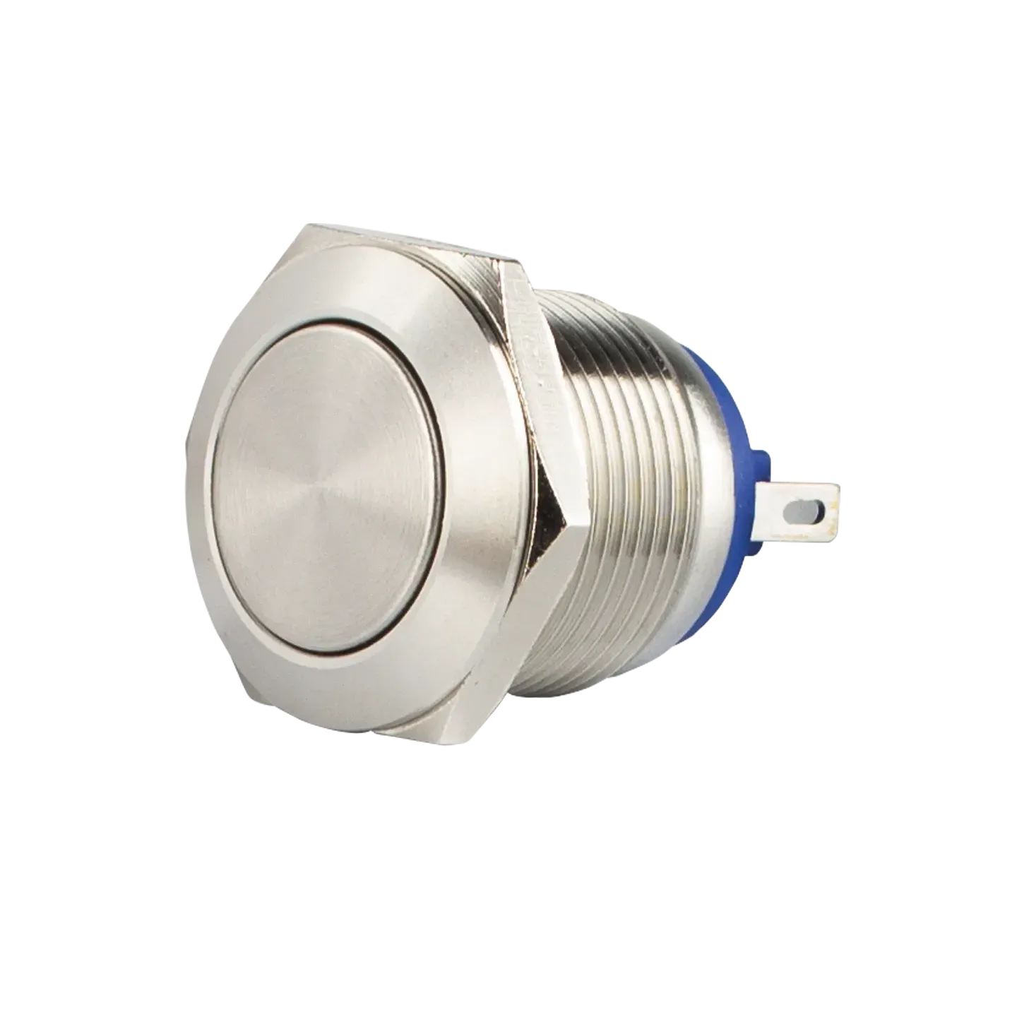 Bouton poussoir, Ø 19 mm, en acier inoxydable, cosses à souder, contact ...