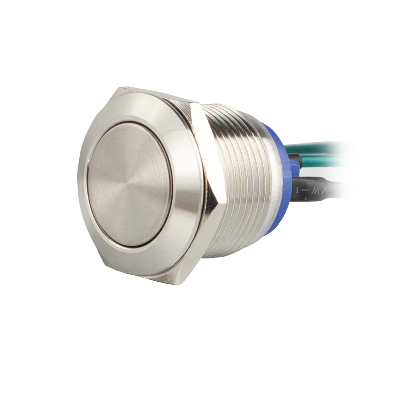 Bouton poussoir, Ø 19 mm, en acier inoxydable précâblé, contact NO ...