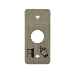 Plaque acier inoxydable 39,5 x 84,5 mm, perçage Ø 19 mm, picto "Porte ...