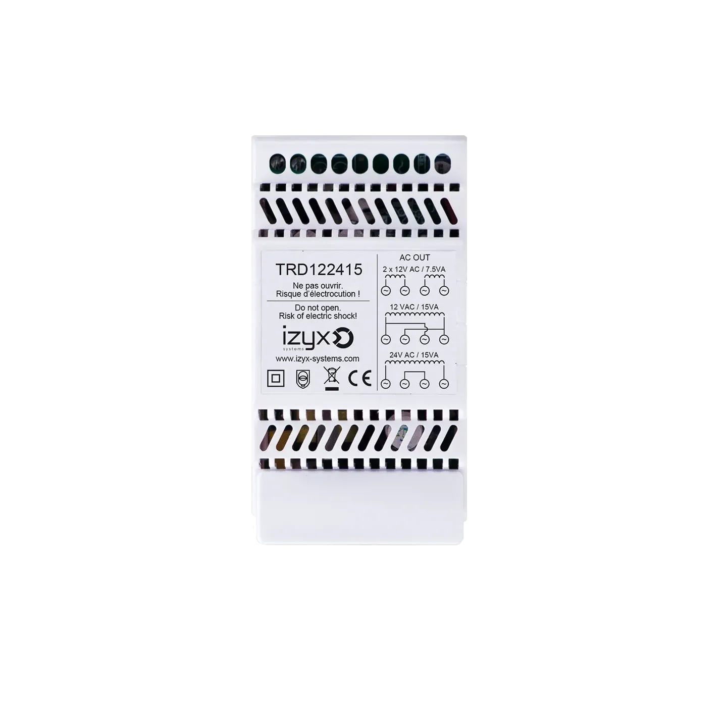 Transformateur rail DIN 12V/24V 15VA - Transformateurs Rail DIN 12/24V ...