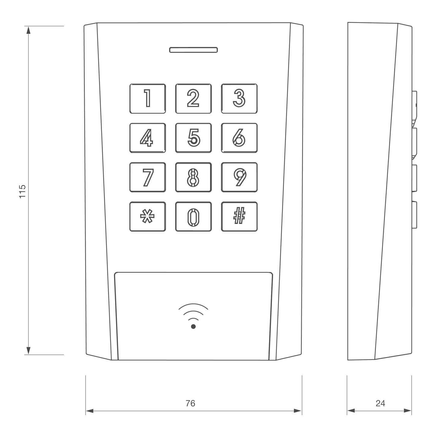 Clavier à codes / Lecteur RFID autonome AXK3, 12 à 24V, MIFARE, raccordement par câble ...