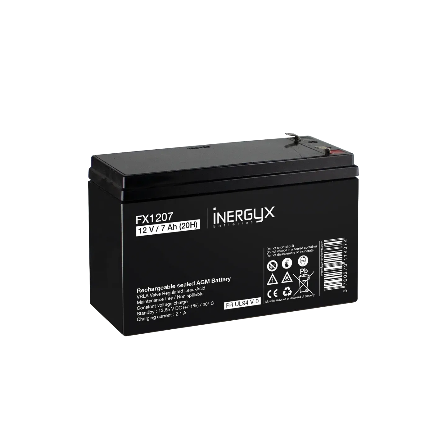 Batterie rechargeable VRLA 12V 7Ah - Recyclables Flamme Retardante 12V ...