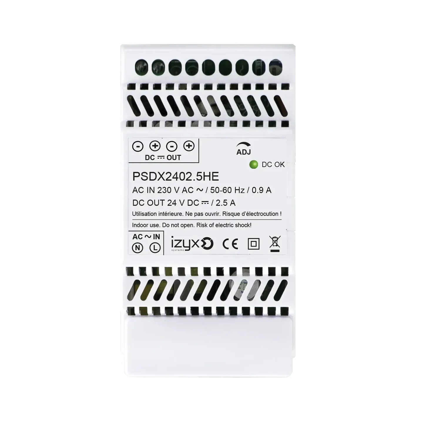 Alimentation rail DIN 24V 2,5A HE - Alimentations rail DIN 24V DC ...