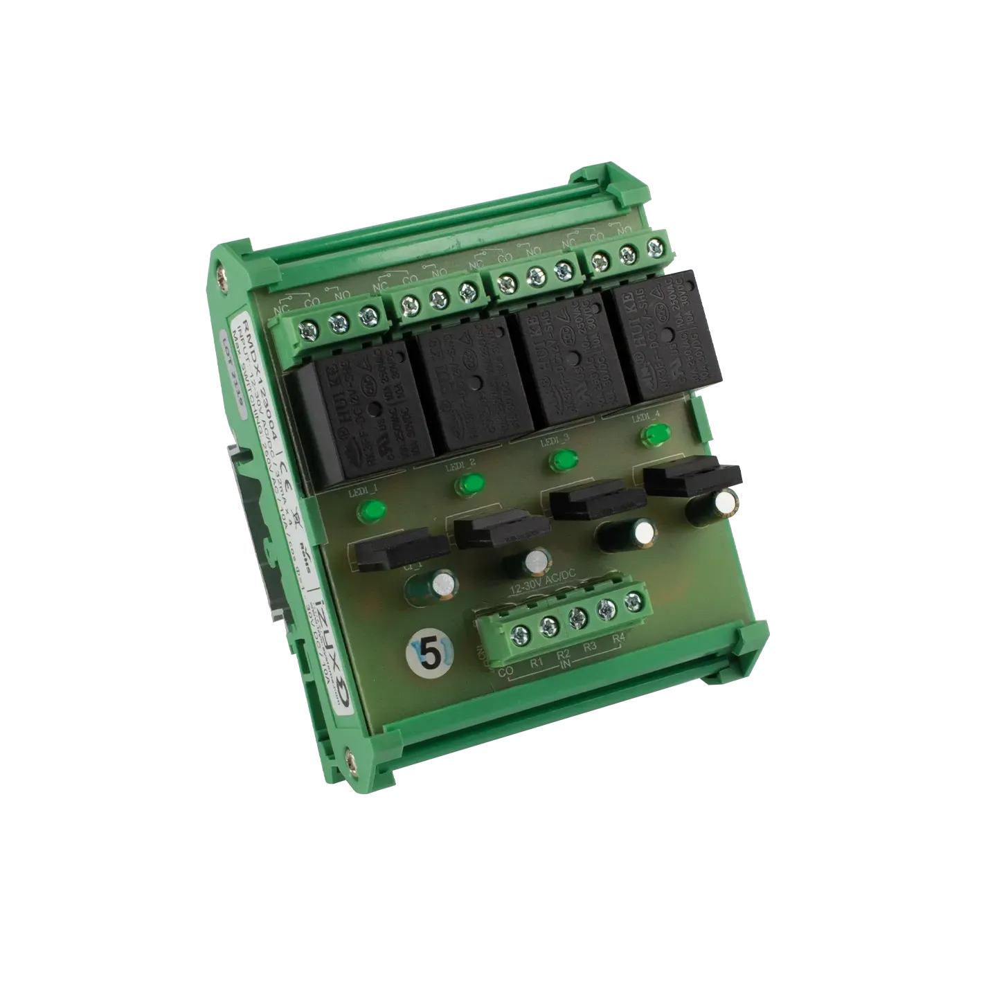Module relais rail DIN, 12-30V AC/DC, 4 relais - Modules relais rail ...